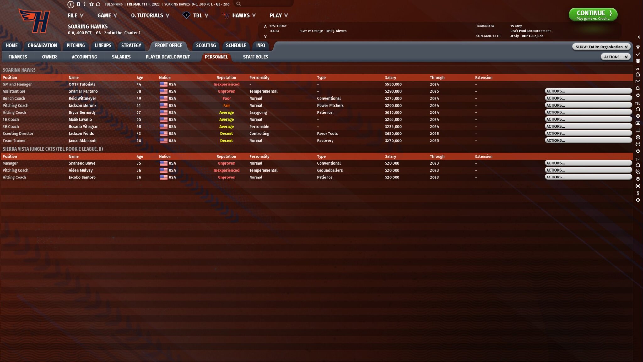 FRONT OFFICE | OOTP (Out Of The Park) Baseball 入門 - ゲームウィキ.jp